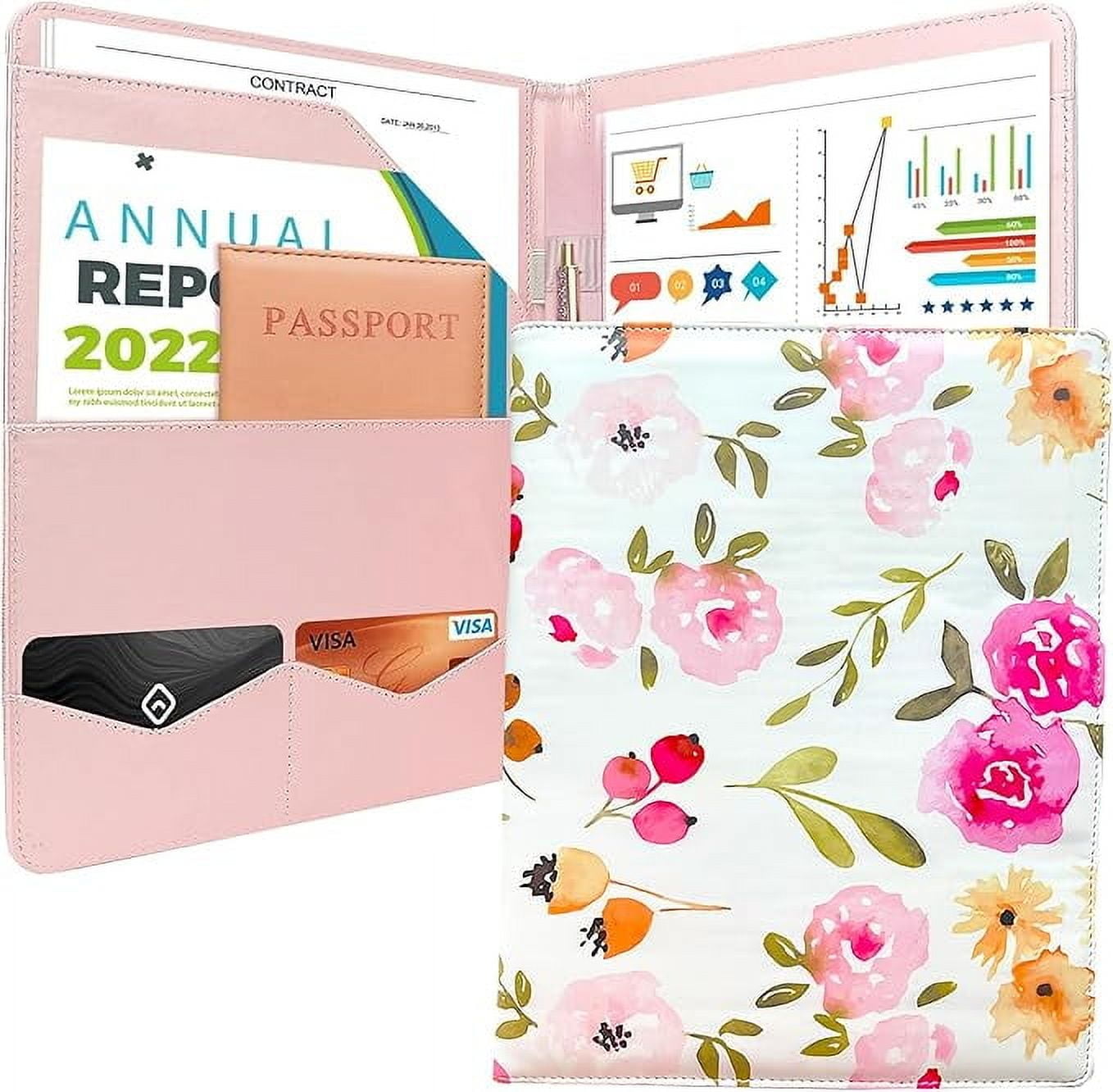 Portfolio That Comes with A Pen, Padfolio for Women Leather, Pink and ...