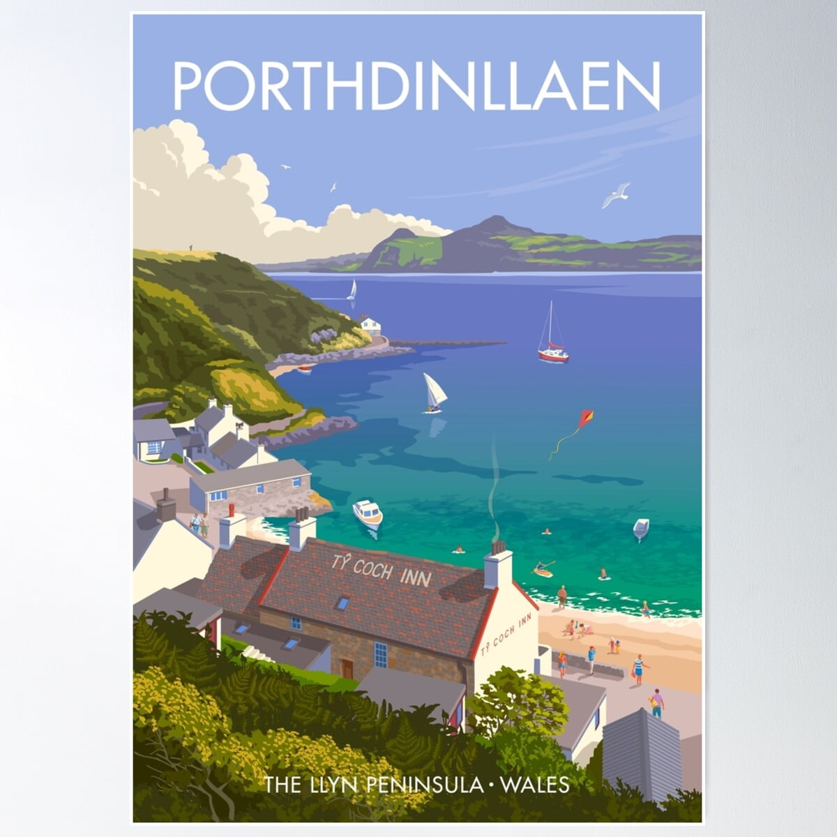 Porthdinllaen, Llyn Peninsula, Wales. Poster Wall Art, Modern Wall ...