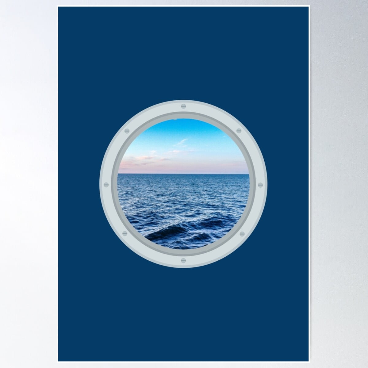 Porthole Ocean View Poster Wall Art, Modern Wall Decor For Living Room ...
