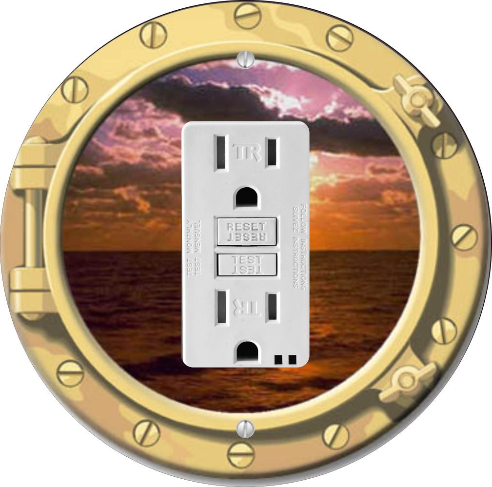 Porthole Sunset Design - Round Light Switch Plate Cover - GFI - Walmart.com