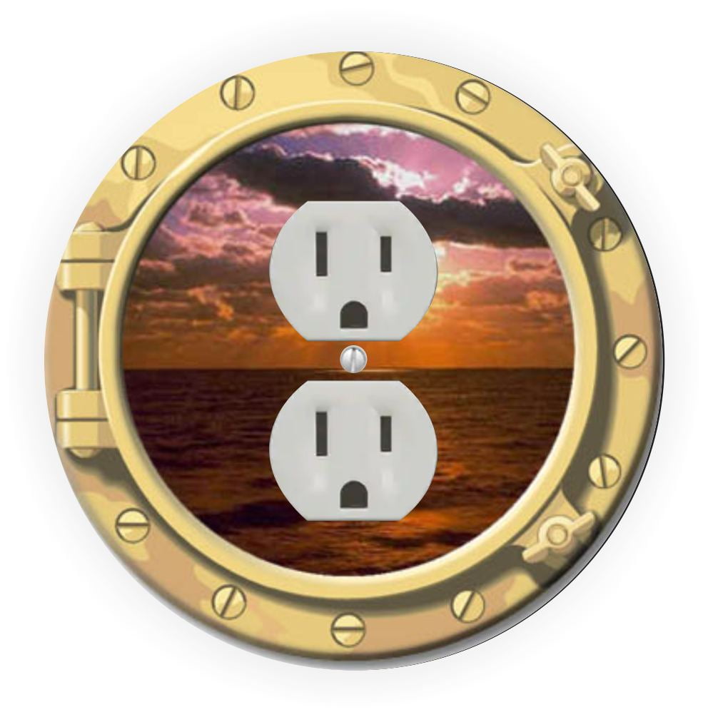 Porthole Sunset Design - Round Light Switch Plate Cover - Outlet Cover ...