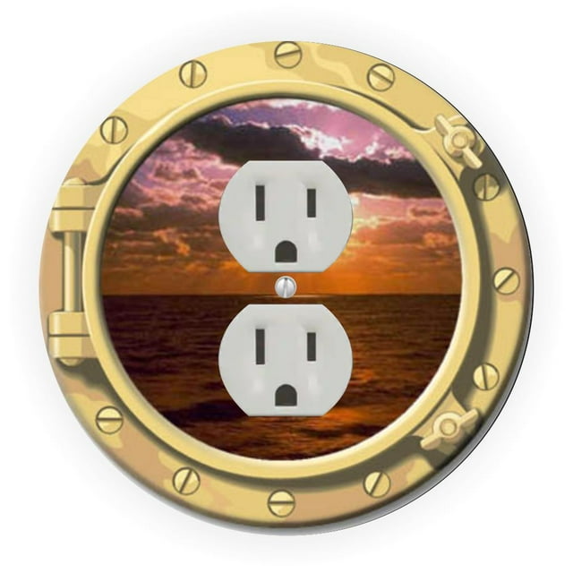 Porthole Sunset Design - Round Light Switch Plate Cover - Outlet Cover ...