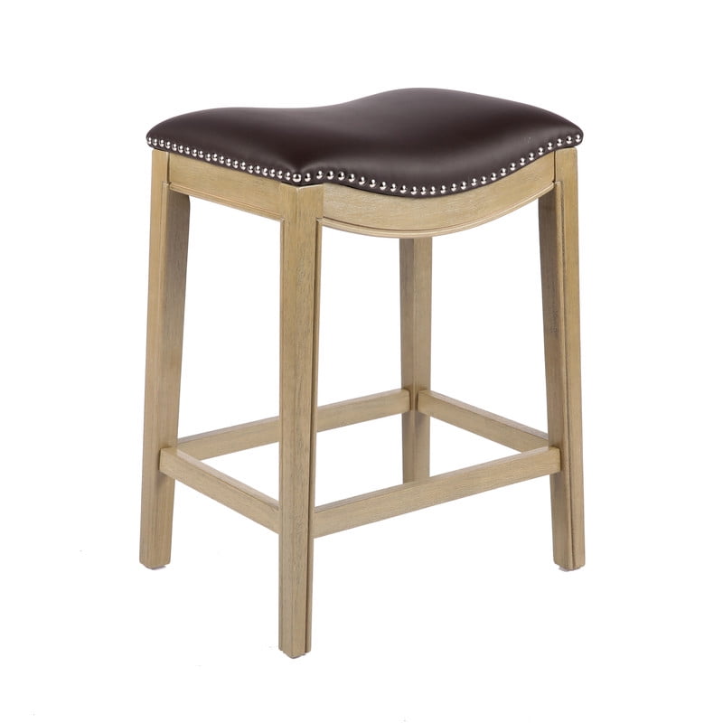 Porthos Home Acton Counter Stool With Sturdy Rubberwood Legs, Nailhead ...