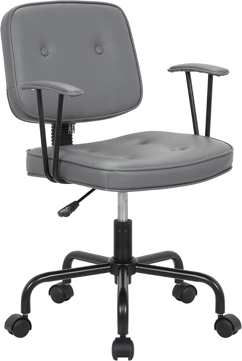 Porthos Home Dario Office Chair with 360-degree Swivel, Instant Adjustable Height, Button Tufted ...