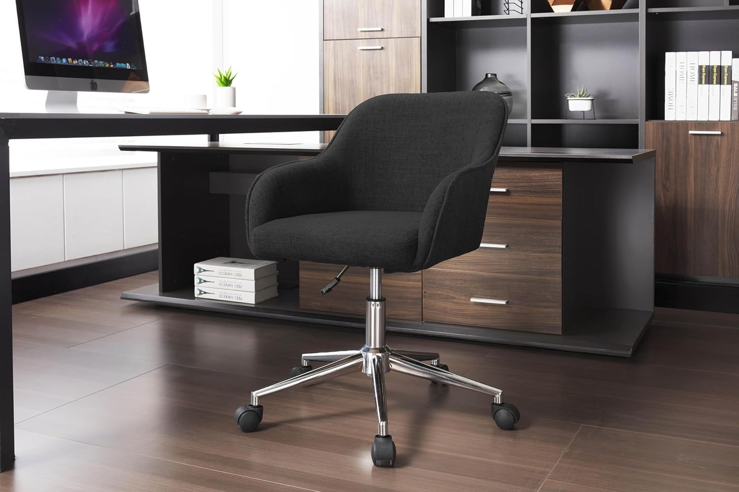 Porthos Home Faiz Office Chair, Soft Fabric Upholstery, Adjustable ...