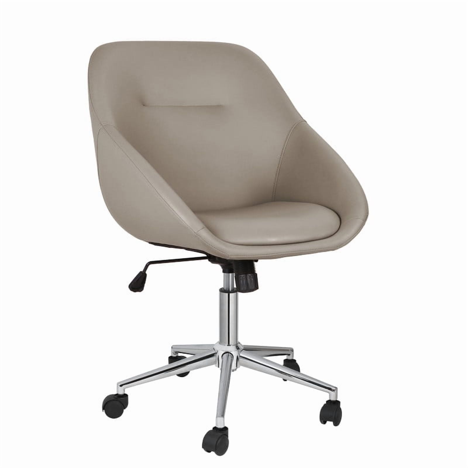 Porthos Home Hayes Swivel Office Chair, Chrome Base, PU Leather ...