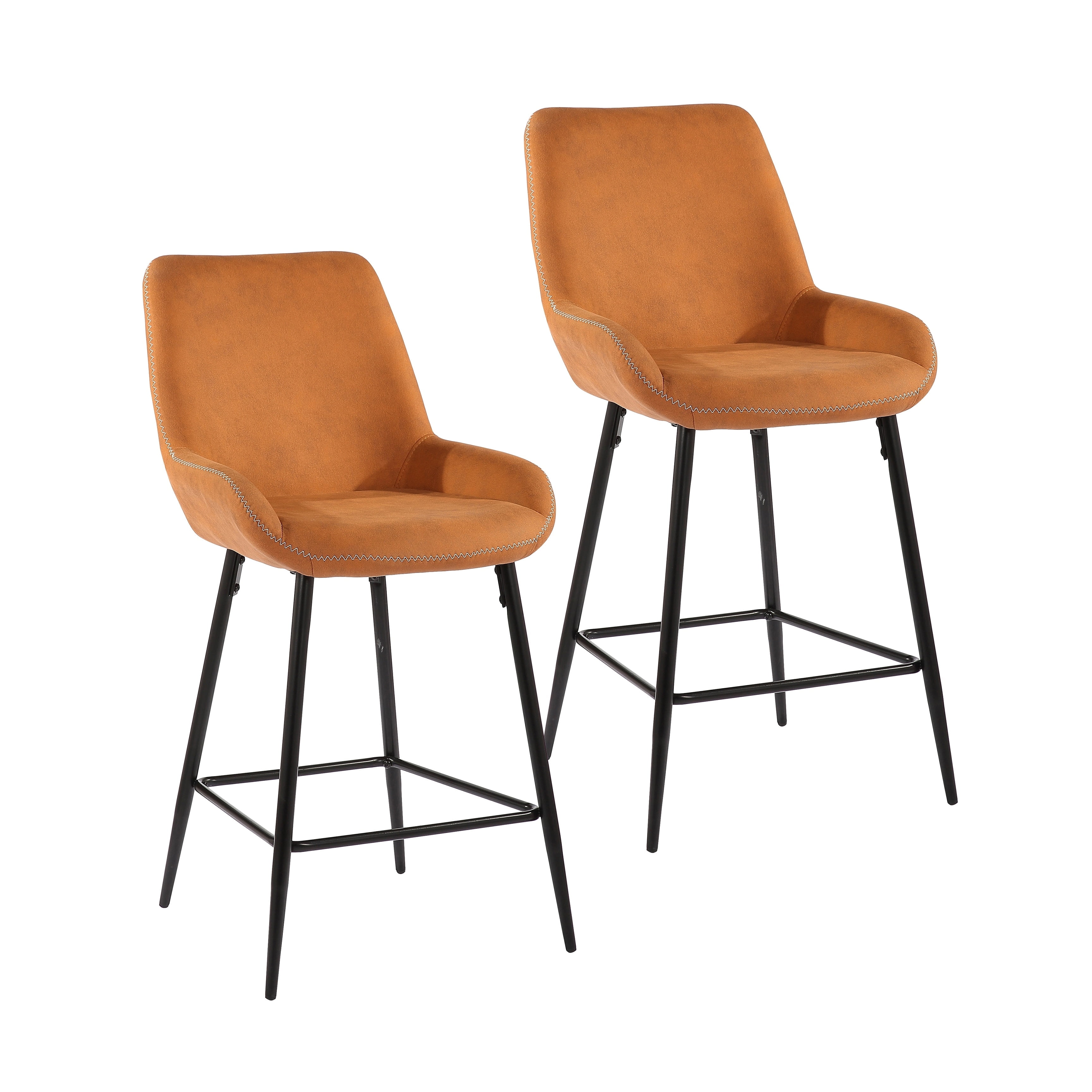 Porthos Home Kara Counter Stools, Microfiber, Iron Legs (Set Of 2 ...