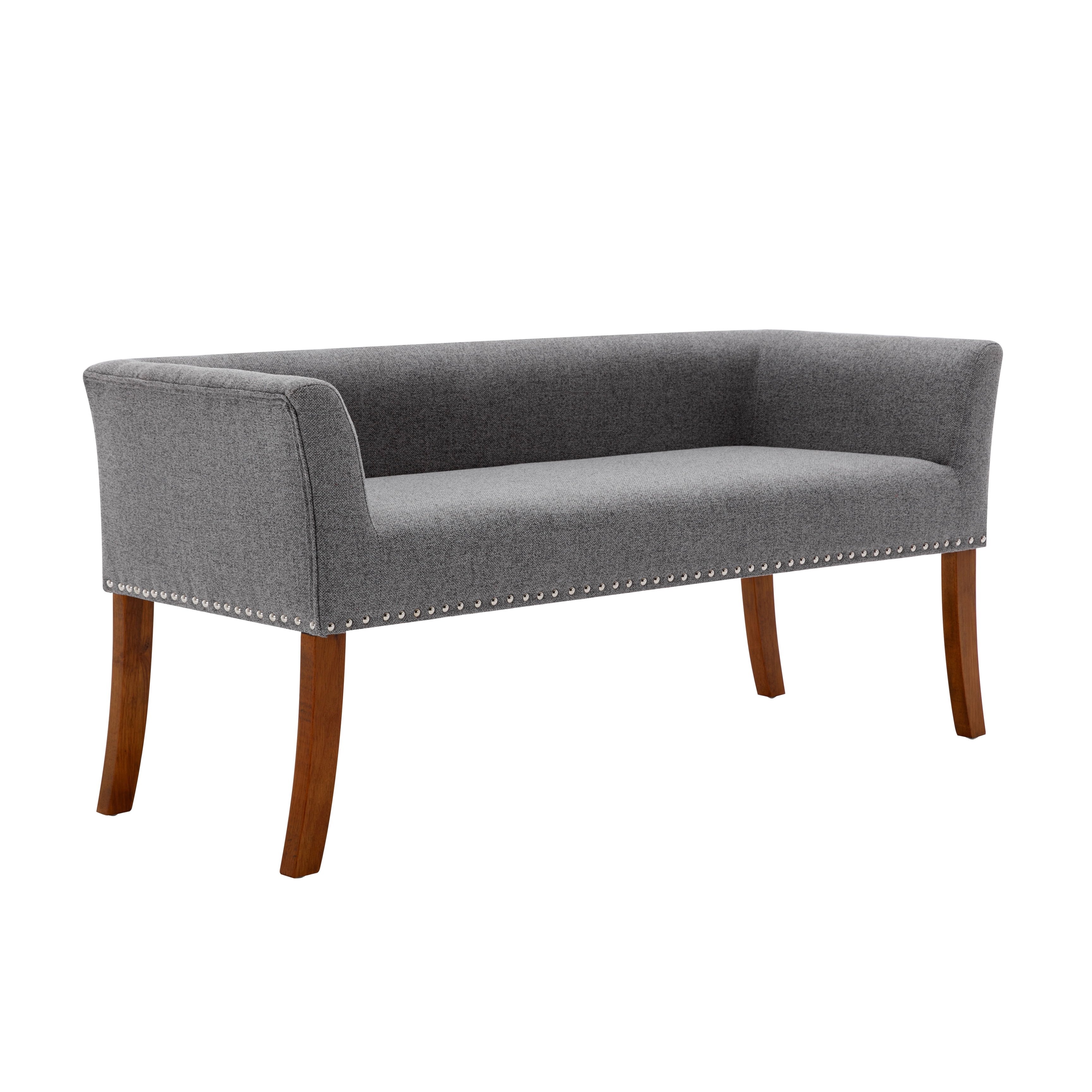 Porthos Home Nevis Fabric Upholstered Bench with Rubberwood Legs - Walmart.com