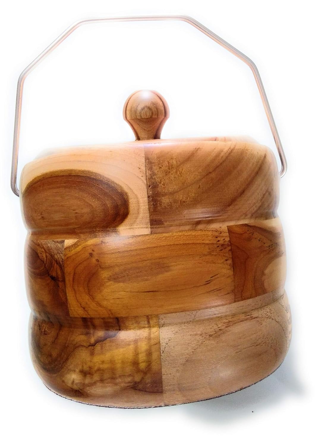 Portible Insulated Wooden Ice Bucket Box Bar Gift Set Ice Box with ...