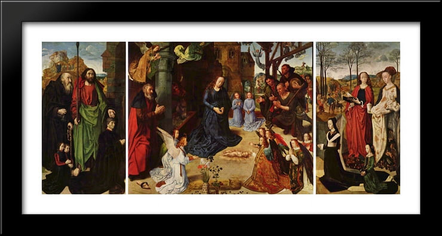 Portinari Triptych 40x20 Large Black Wood Framed Print Art by Hugo van der Goes - Walmart.com