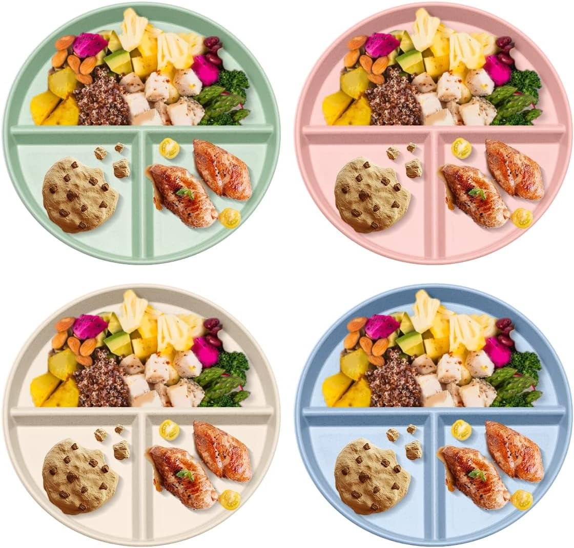 ZDWQFA Portion Control Plate For Adults Weight Loss, Divided Reusable ...