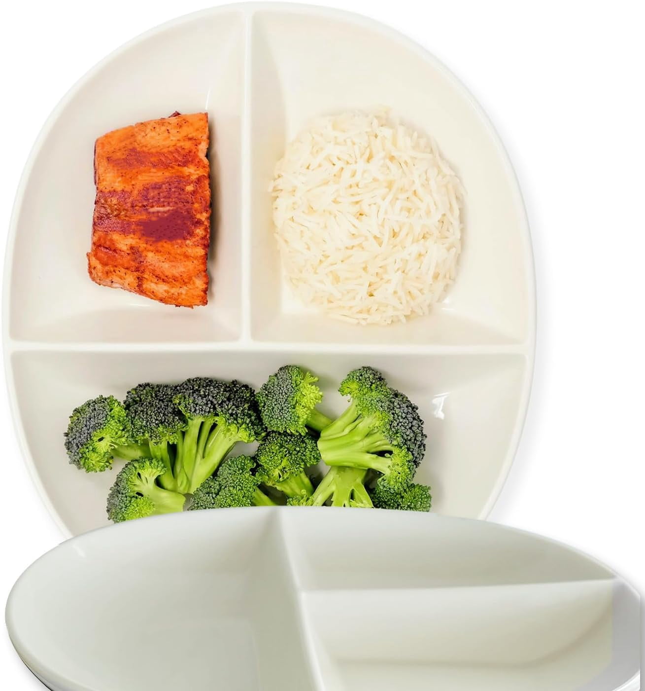 Portion Control Plate (PORCELAIN) for Adults for Healthy Diet (2 Pack ...