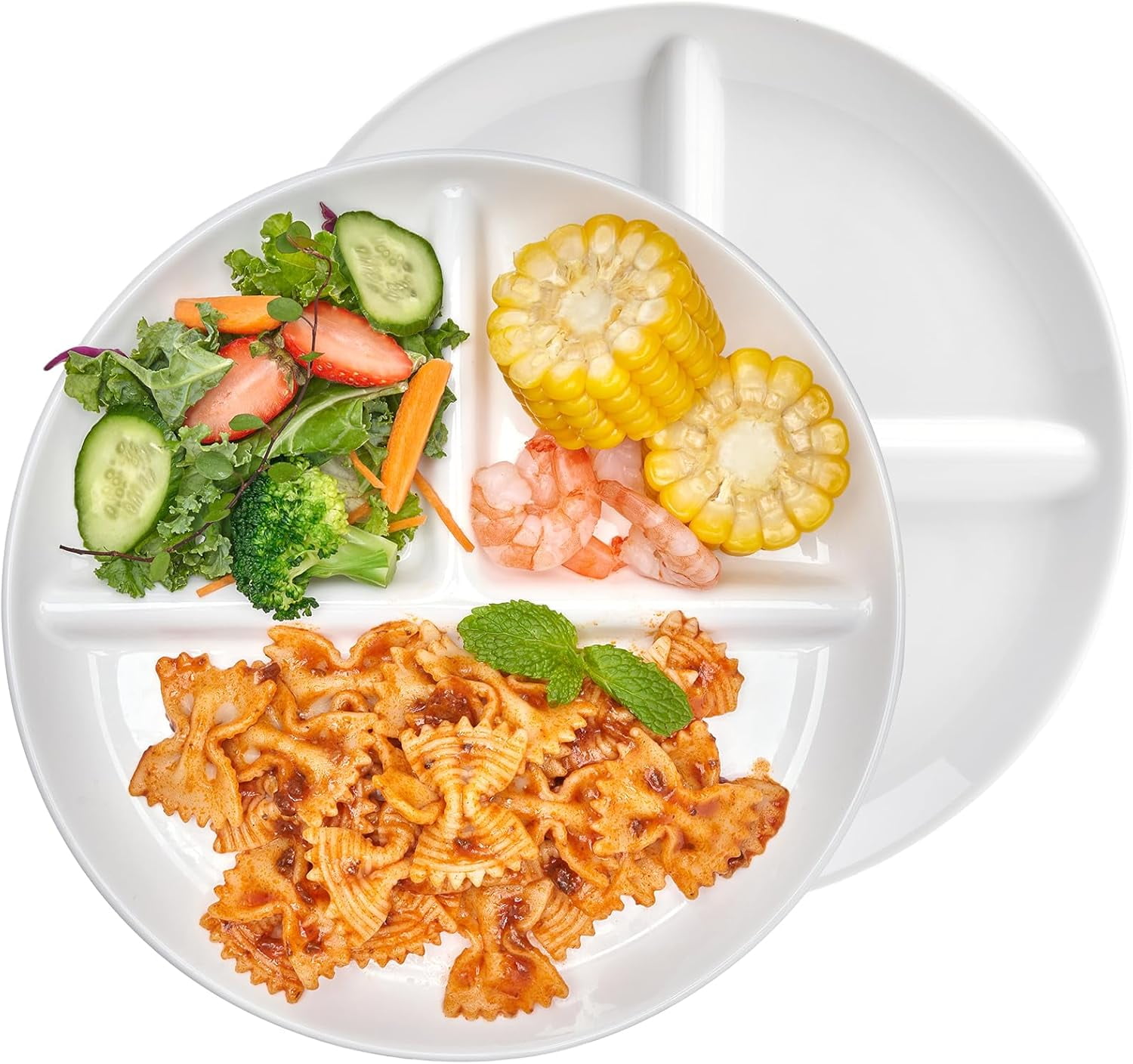 Portion Control Plates Set of 2, 9 Inch Divided Plates for Adults ...
