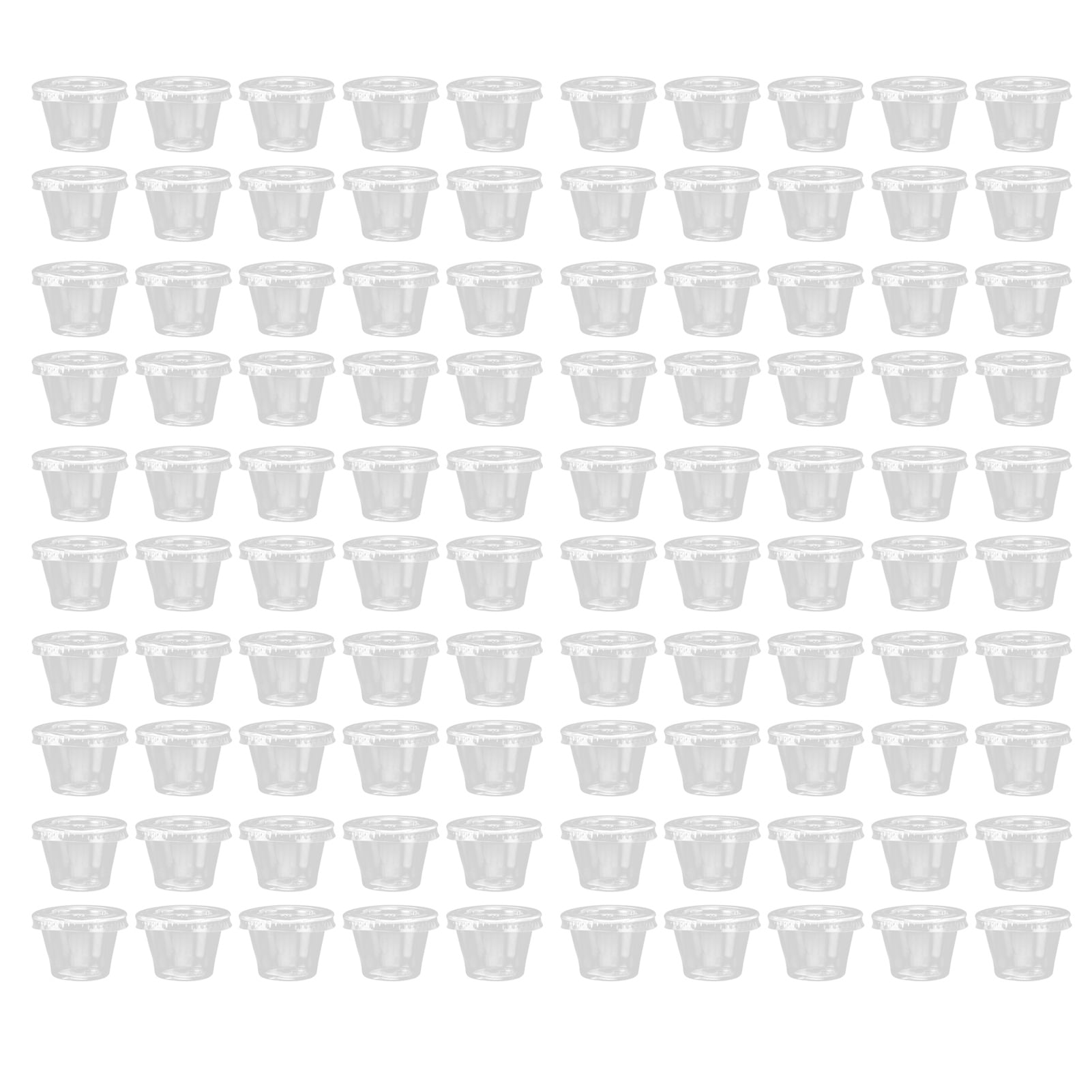 Portion Cups with Lids (1 2 3 4 Ounces, 100 Pack) | Disposable Plastic ...