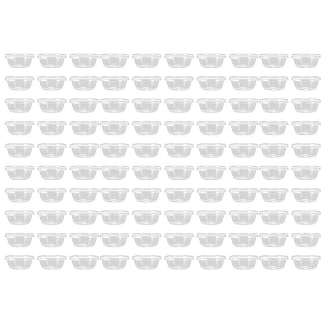 Portion Cups with Lids (1 2 3 4 Ounces, 100 Pack) | Disposable Plastic ...