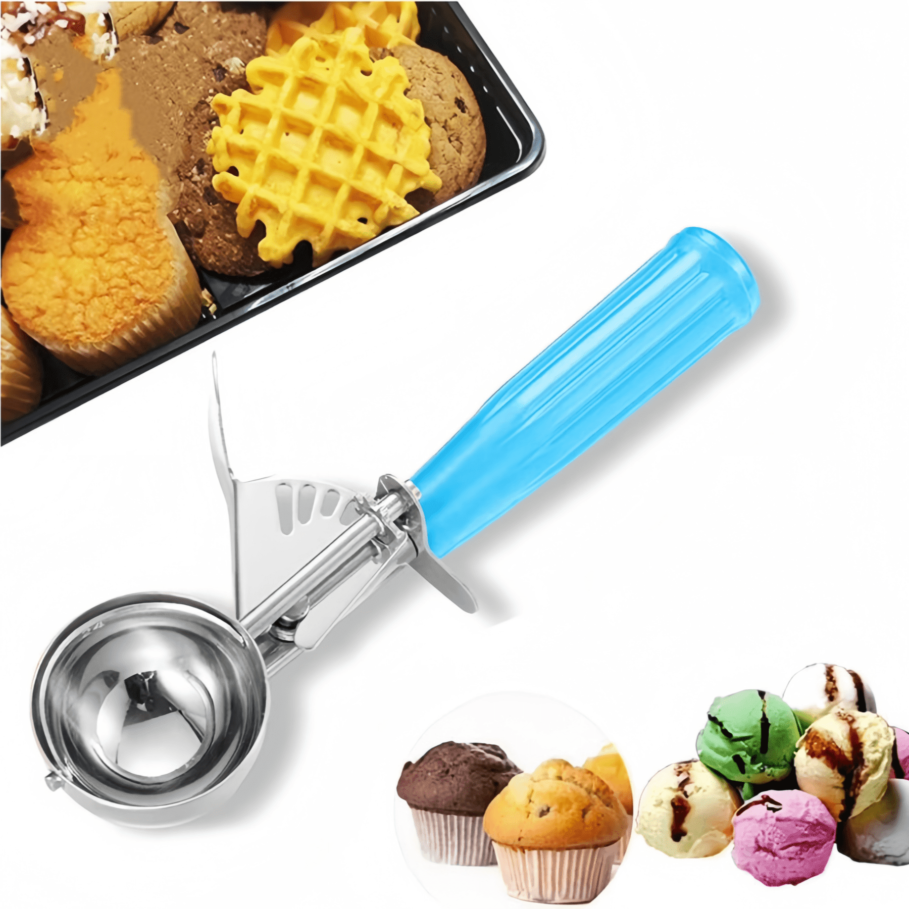 Portion Scoop - #16 (2 oz) - Disher, Cookie Scoop, Ice Cream Scoop,Food ...