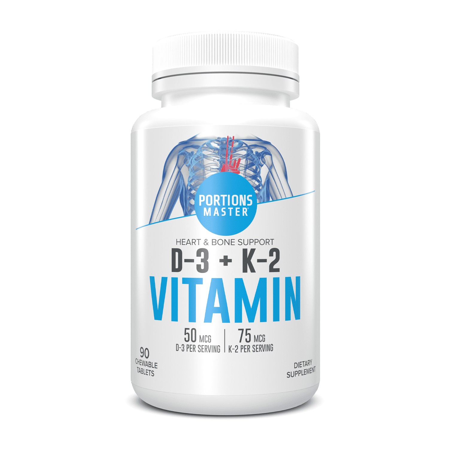 Portions Master Vitamin D-3 & K-2 - Support Healthy Immune System ...