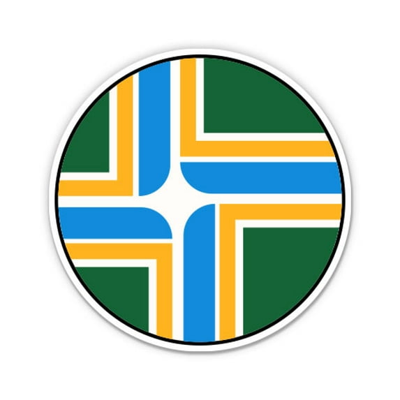 Portland Flag Circle - 12" Vinyl Sticker Waterproof Decal - Walmart.com