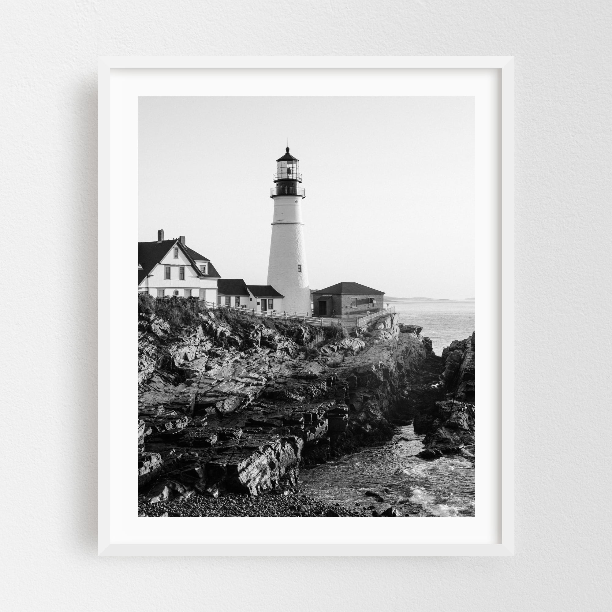 Portland Head Lighthouse 04 B&W - Cape Elizabeth Maine Photography ...