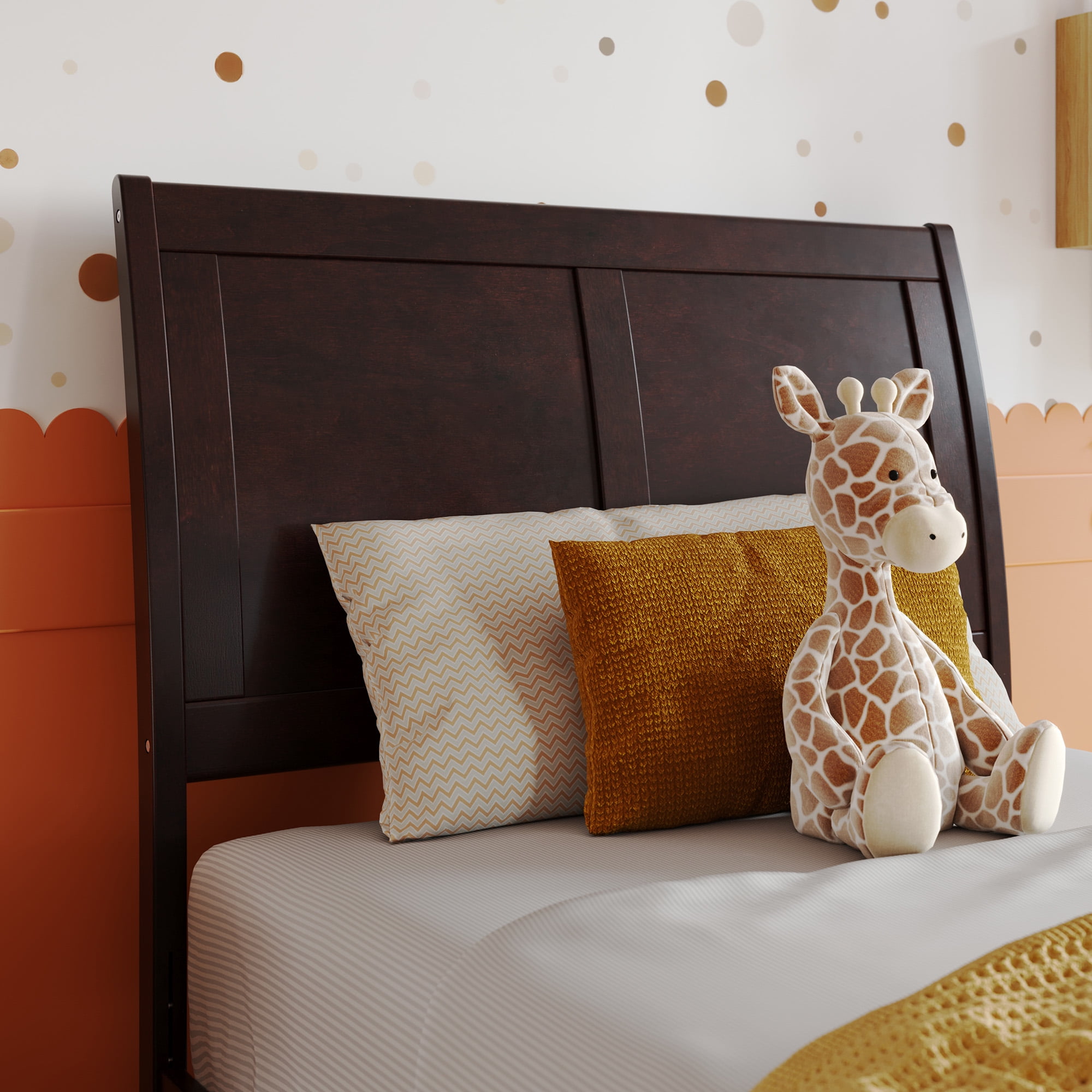 AFI Portland Twin Sleigh Solid Wood Panel Headboard with Attachable ...