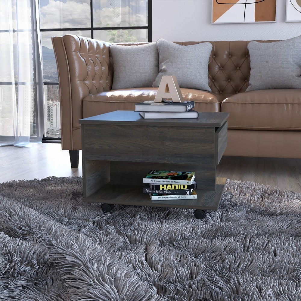 Portland Lift Top Coffee Table with Wheels & Concealed Storage ...