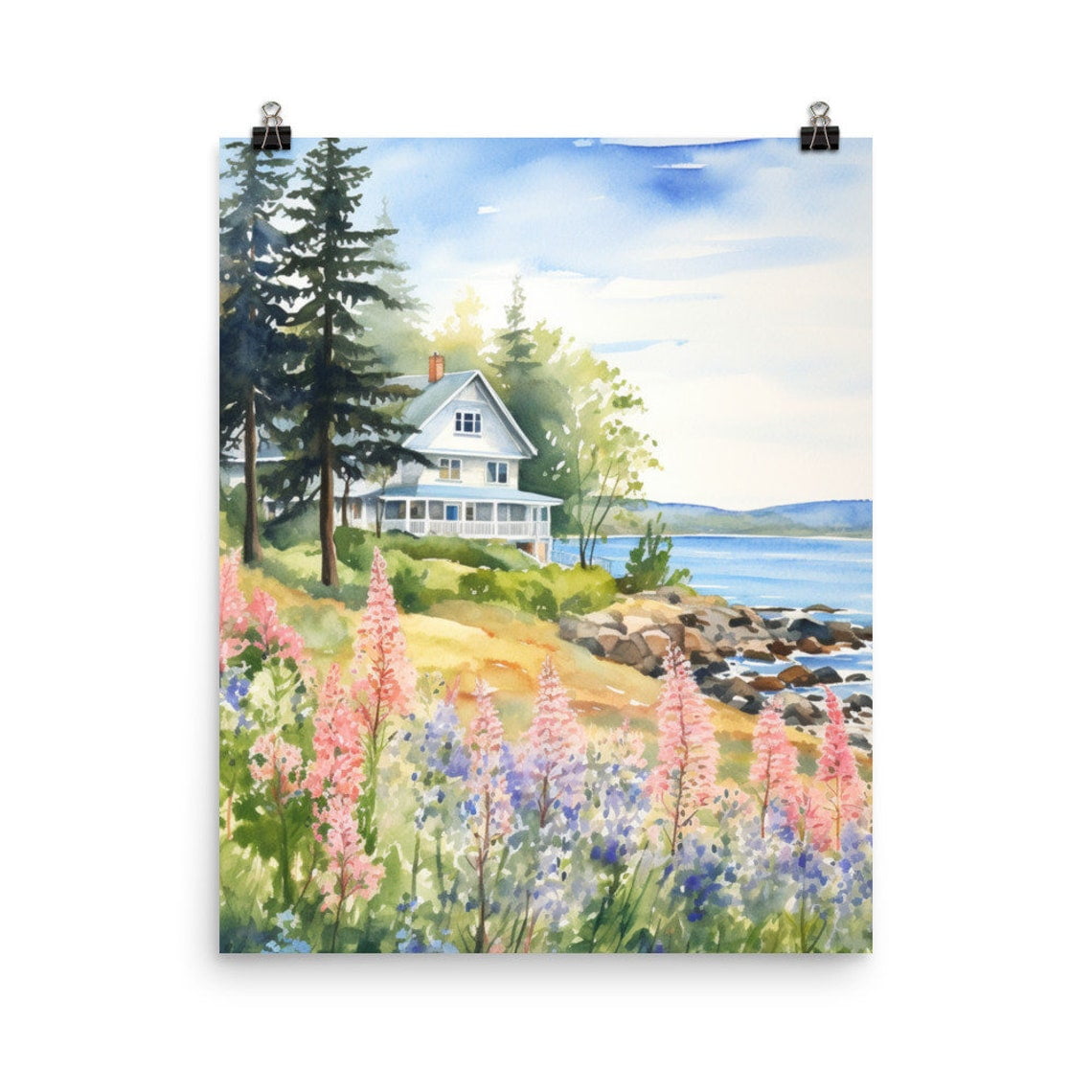 Portland Maine Print, Coastal Seaside Wall Art, New England Print ...