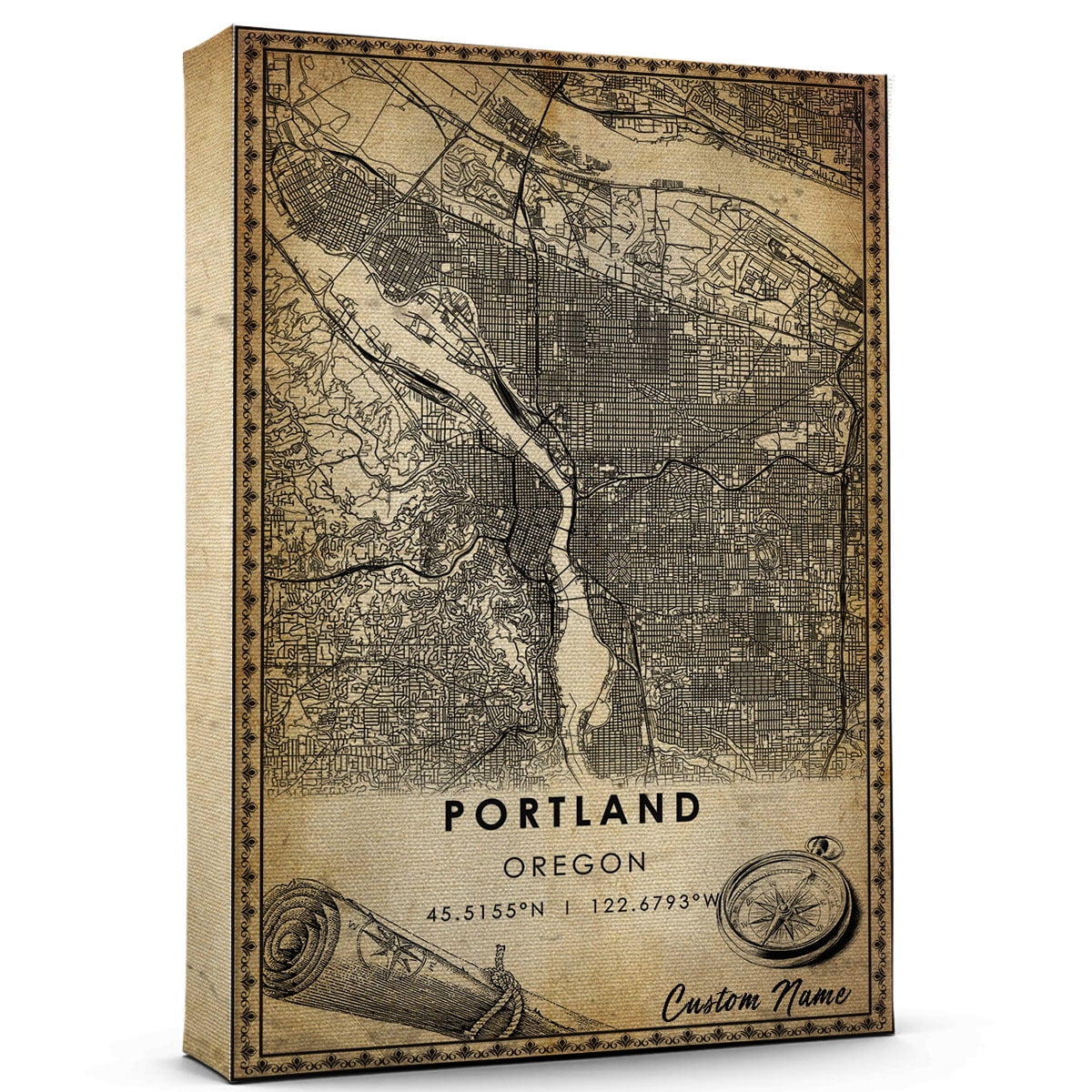 Portland Map Poster, Oregon Map Art Poster, Canvas, Portland Map City ...