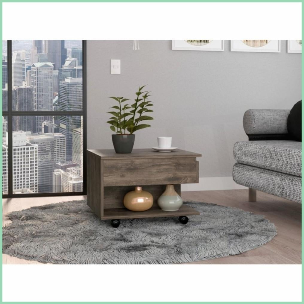 Portland Modern Lift-Top Coffee Table with Locking Wheels & Concealed ...