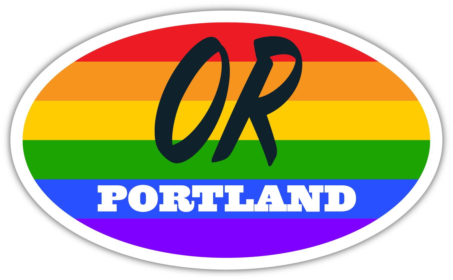 Portland OR Oregon Multnomah County Rainbow Pride Flag 6 Stripes Pride ...