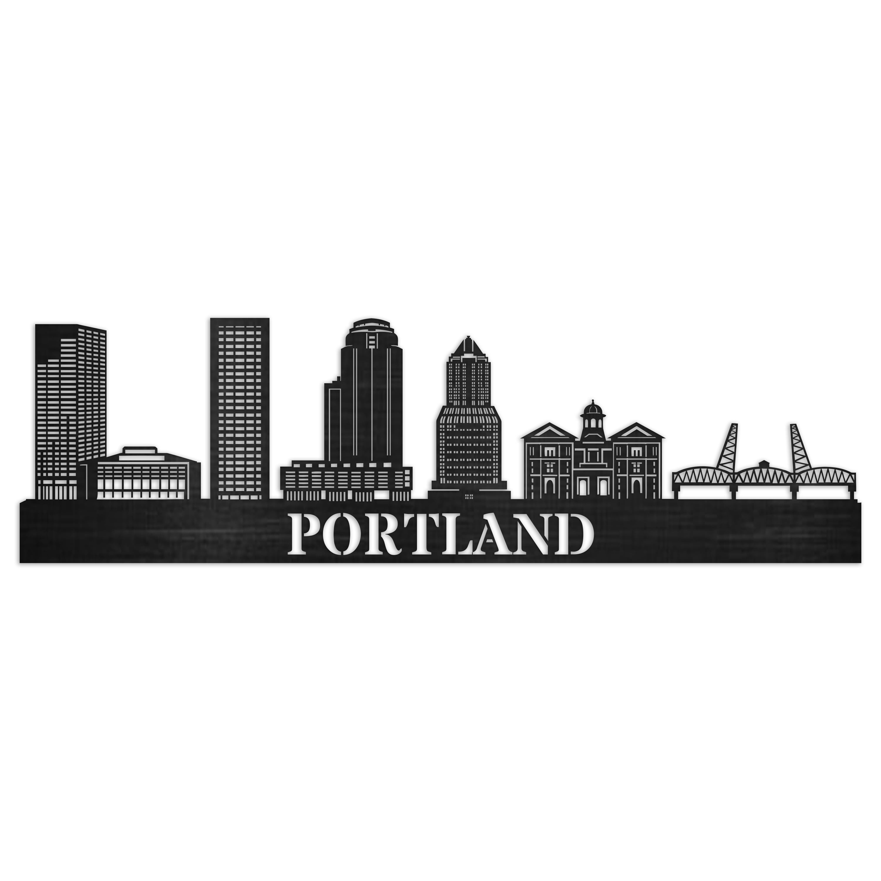 Portland OR Skyline Wall Sign Stumptown Minimal Cityscape Decor Oregon ...