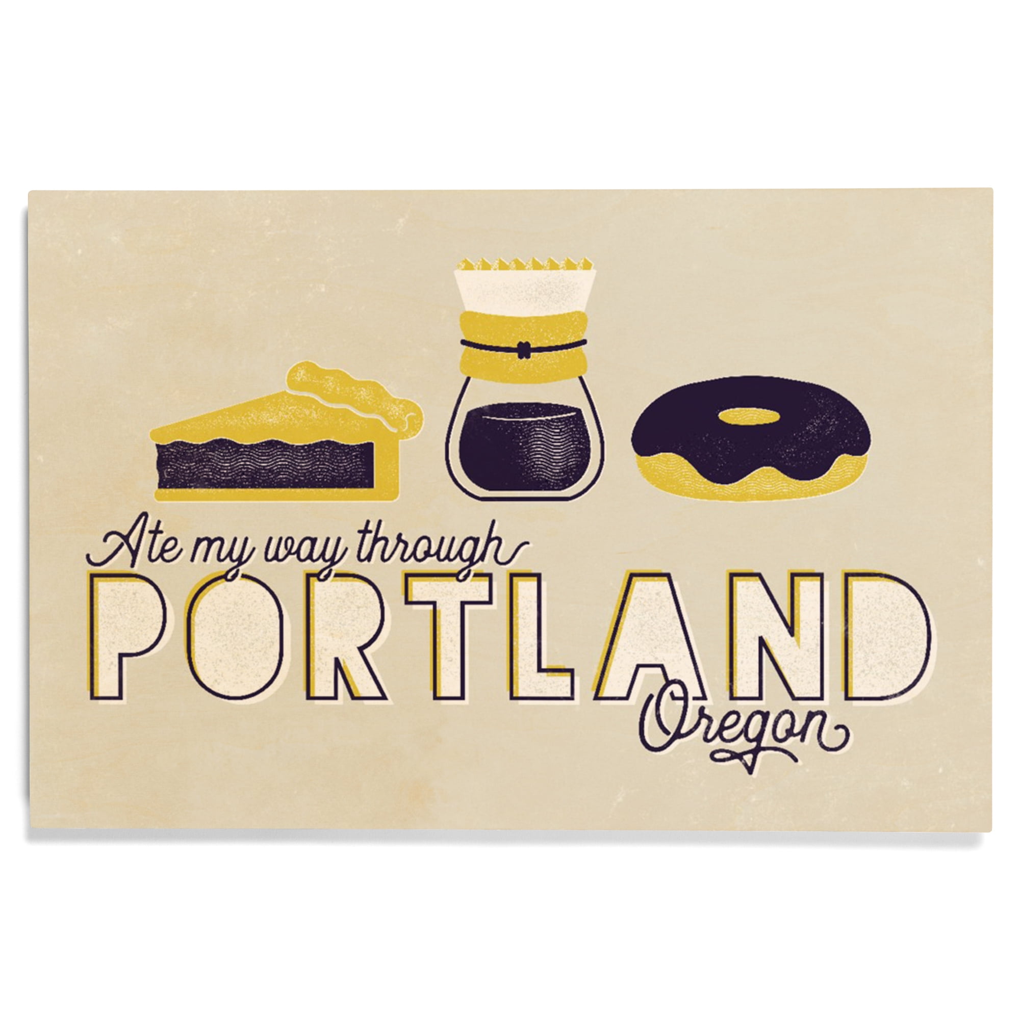 Portland, Oregon, Ate My Way Collection, Menu Sentiment Birch Wood Wall ...