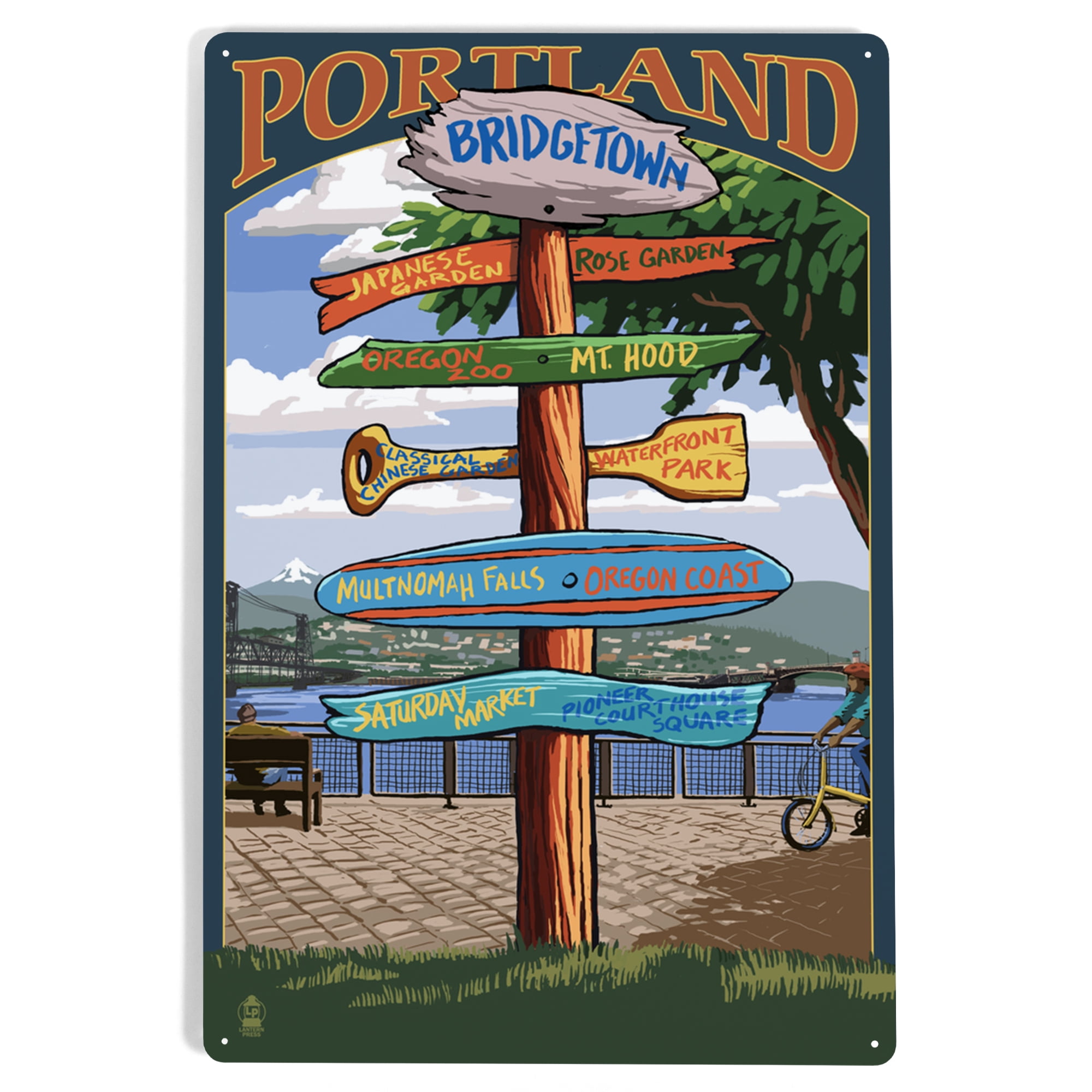 Portland, Oregon, Destinations Sign (12x18 Aluminum Art, Indoor Outdoor ...