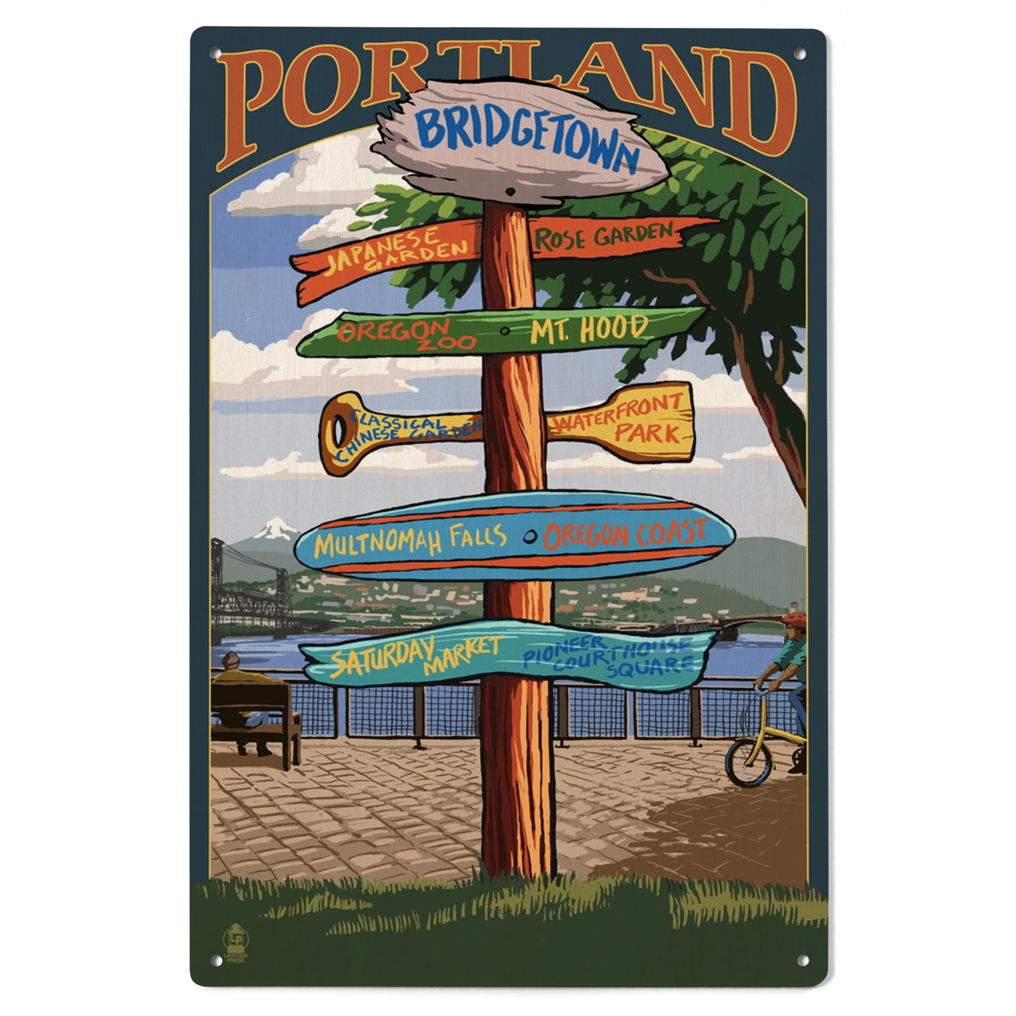 Portland, Oregon, Destinations Sign Birch Wood Wall Sign (6x9 Rustic ...