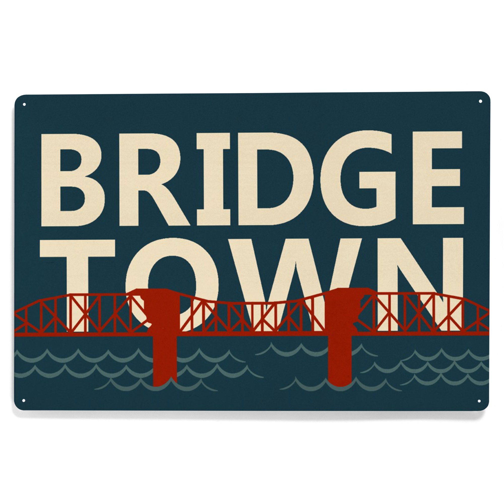 Portland, Oregon, Retro Skyline, Bridgetown (12x18 Aluminum Art, Indoor ...