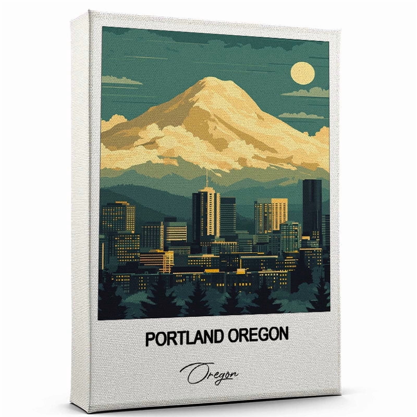 Portland Oregon Travel Art Canvas – Modern Wall Art Inspired by Oregon ...