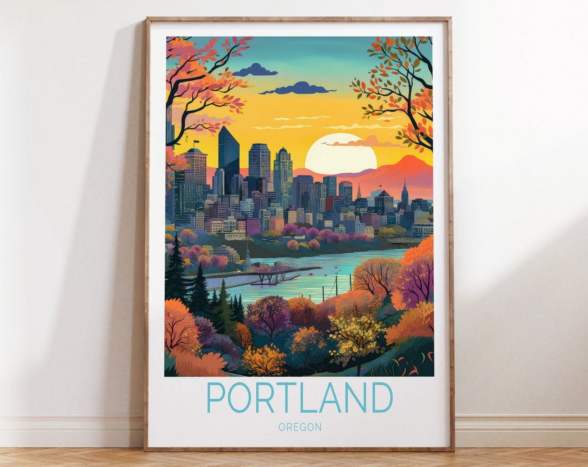 Portland Oregon Travel Poster, Portland Oregon Poster, Portland Oregon ...