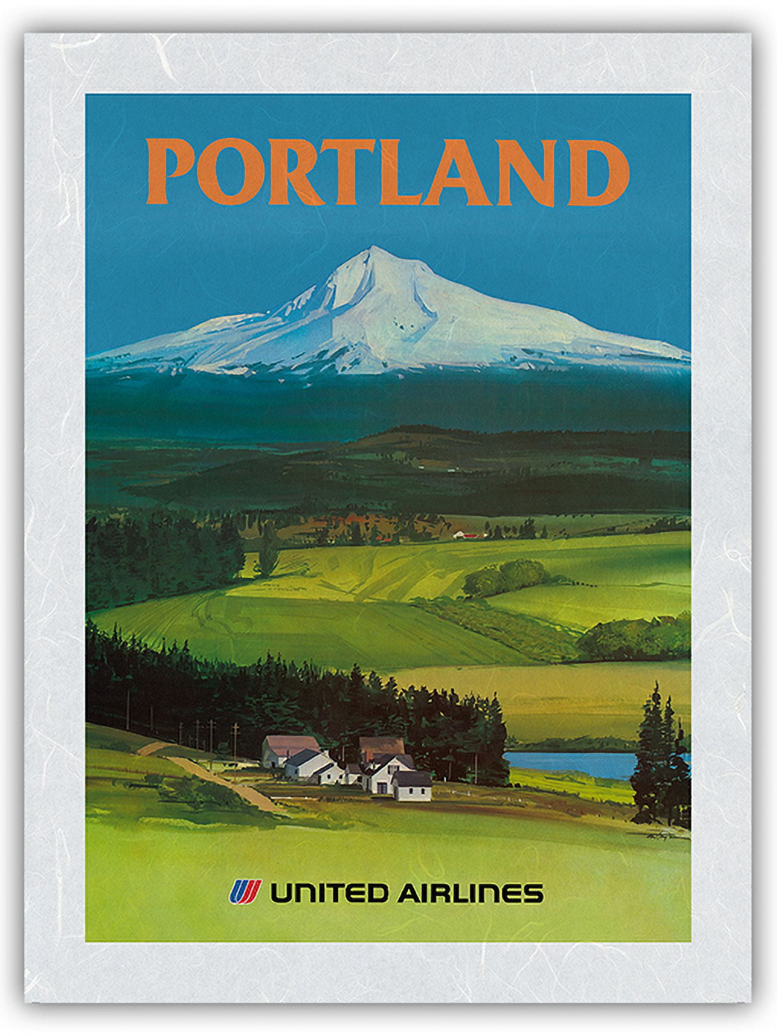 Portland Oregon - United Airlines - Mount Hood - Vintage Airline Travel ...