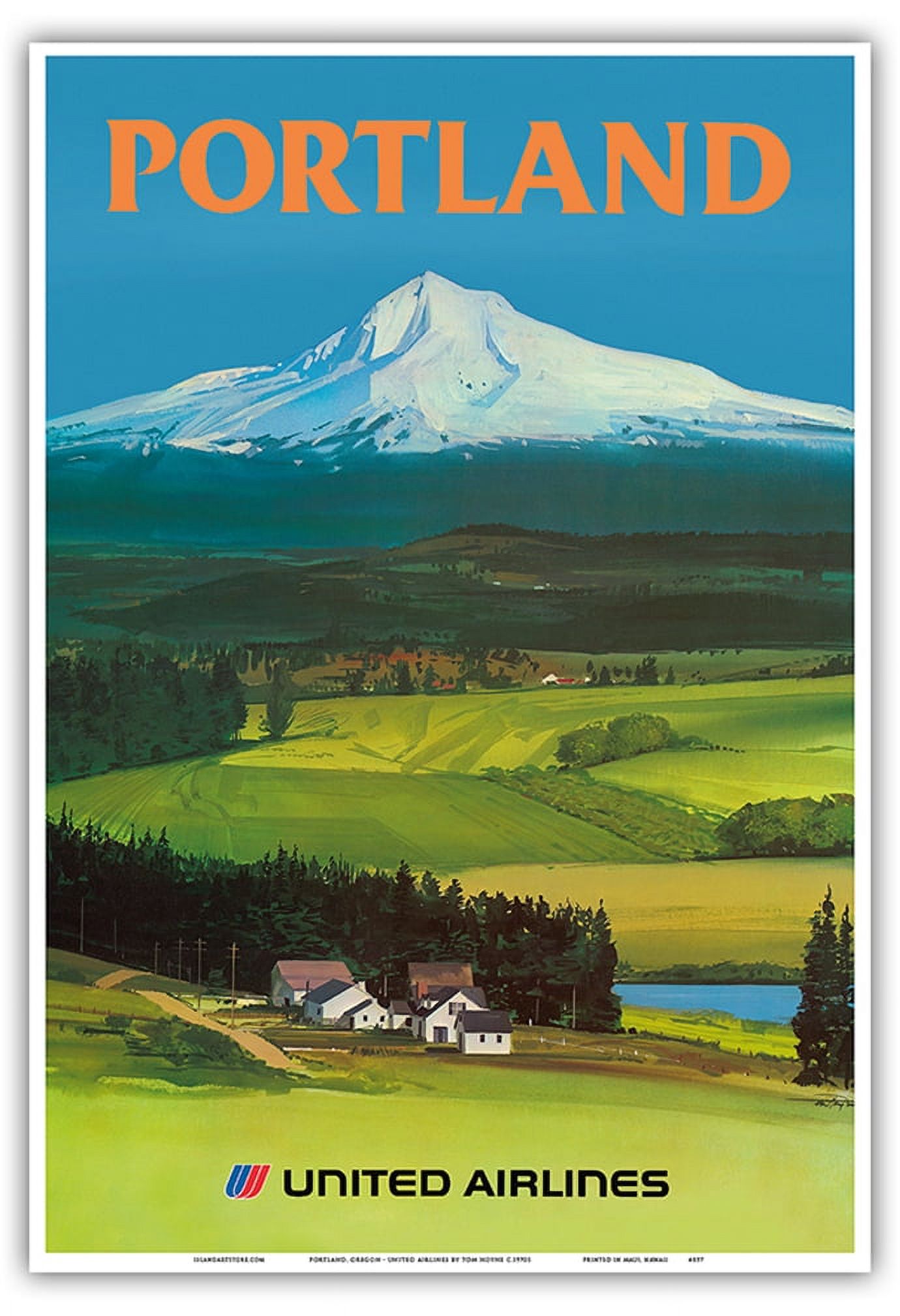 Portland Oregon - United Airlines - Mount Hood - Vintage Airline Travel ...