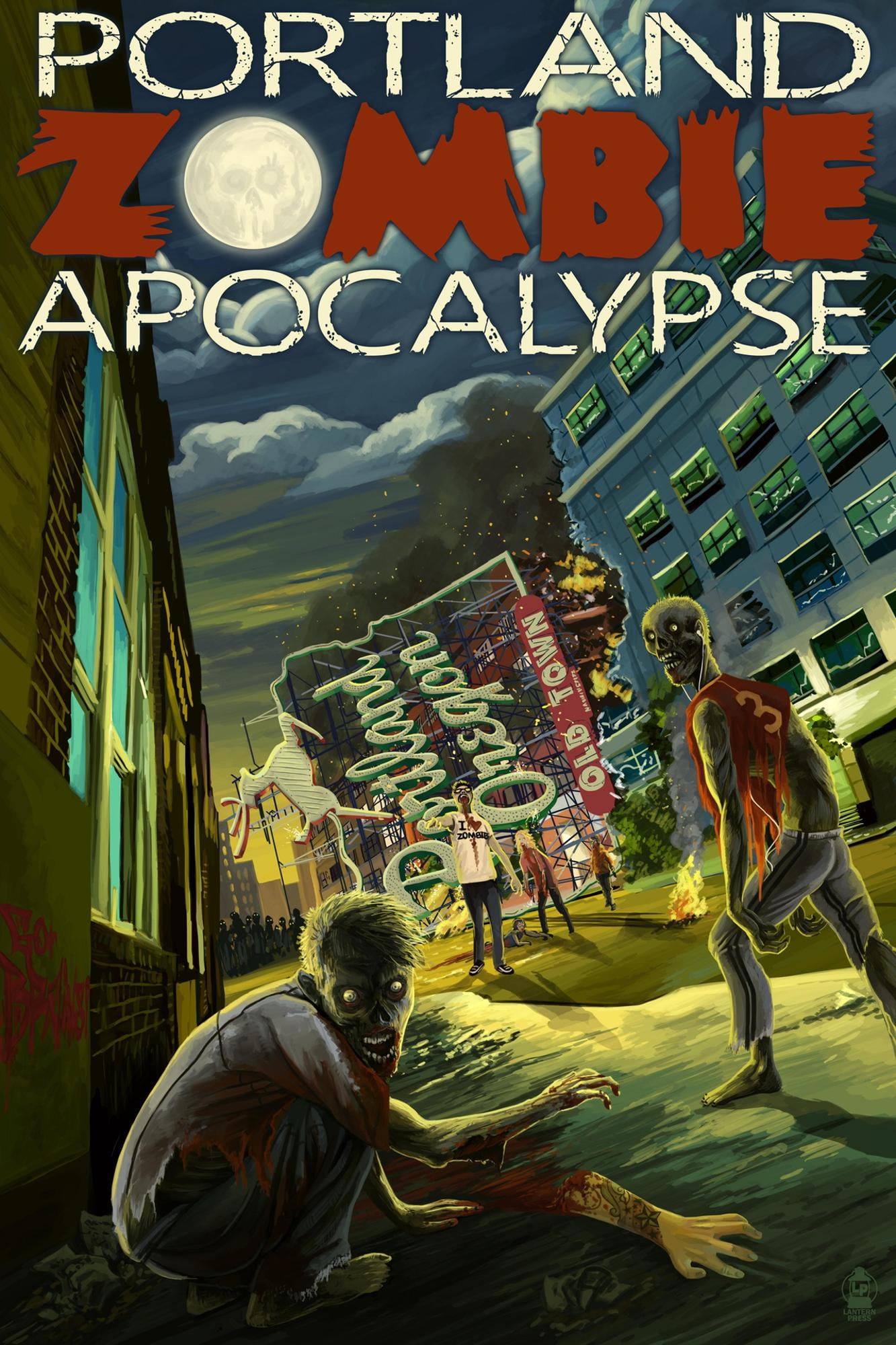 Art.com Portland, Oregon - Zombie Apocalypse Art Print by Lantern Press ...