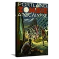 Art.com Portland, Oregon - Zombie Apocalypse Stretched Canvas Print ...