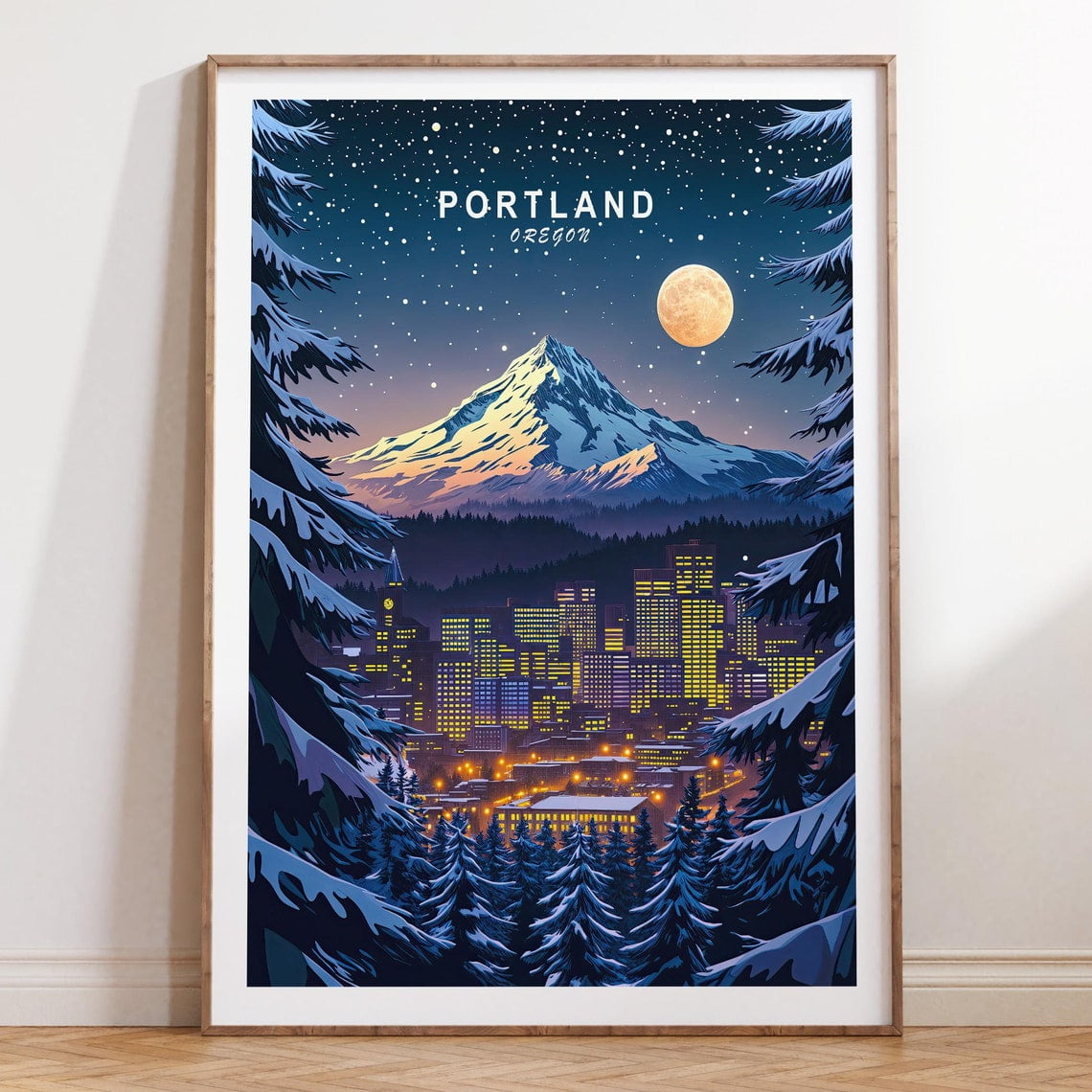Portland Poster, Portland Oregon Travel Wall Art, Oregon Travel Poster ...