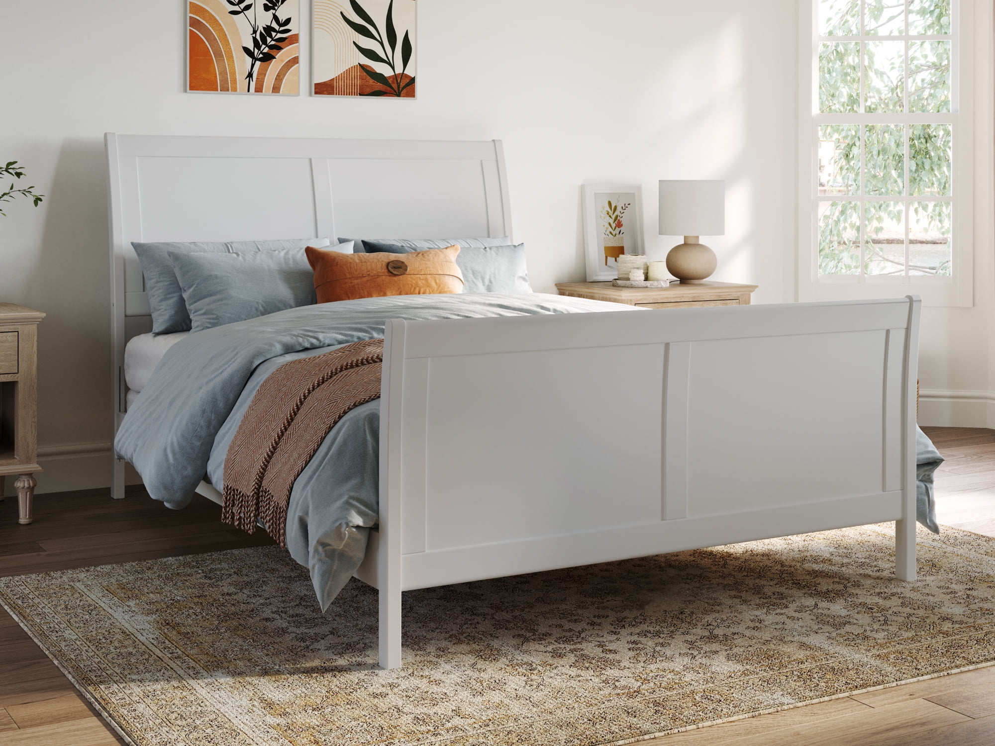 Portland Traditional Bed with Matching Foot Board, Multiple Colors ...