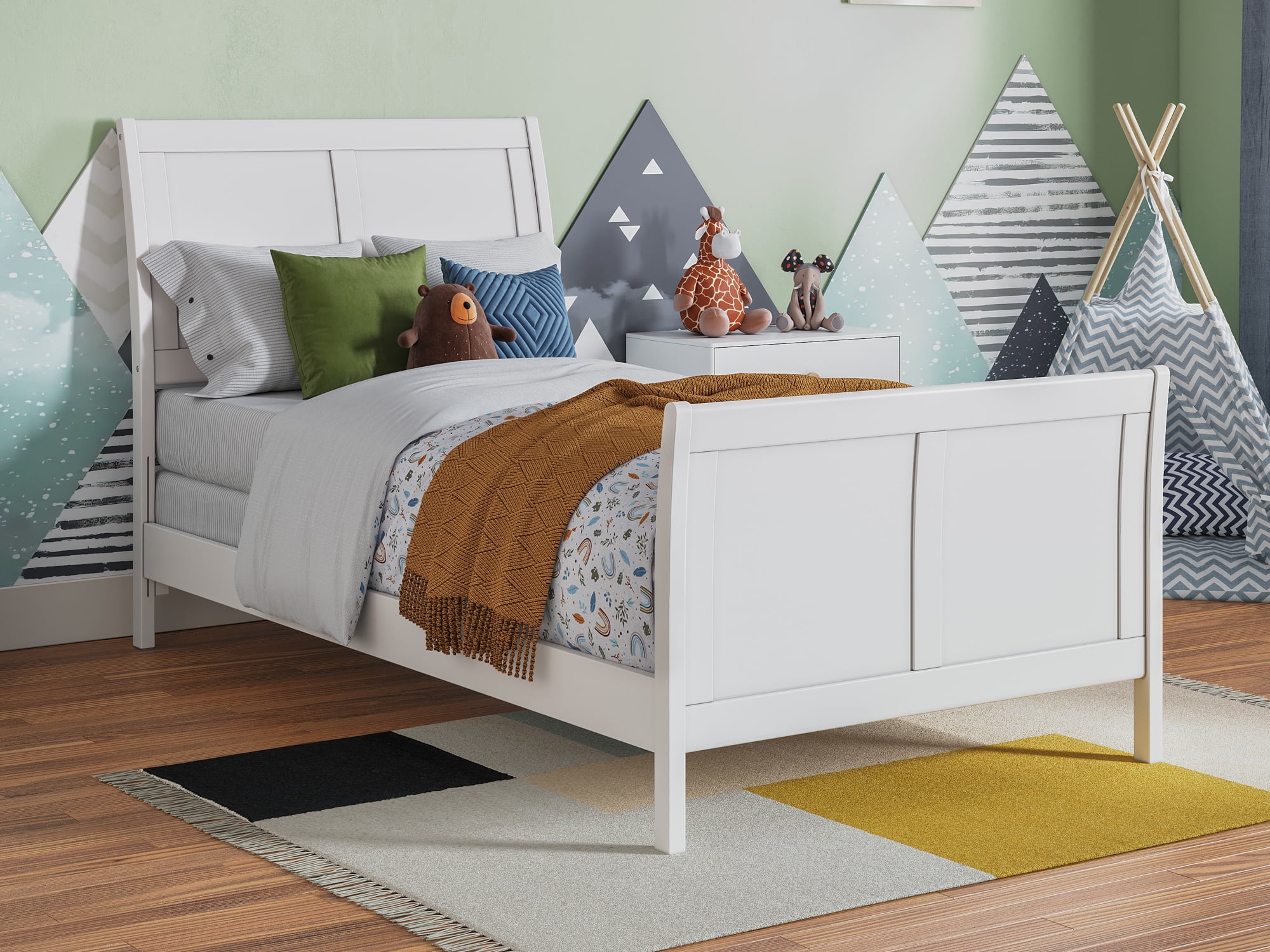 Portland Traditional Bed with Matching Foot Board, Multiple Colors ...