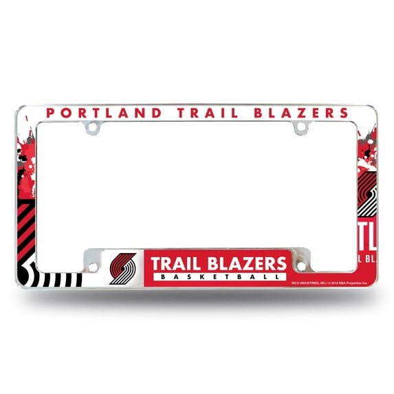 Portland Trail Basketball Blazers Chrome Metal License Plate Frame ...