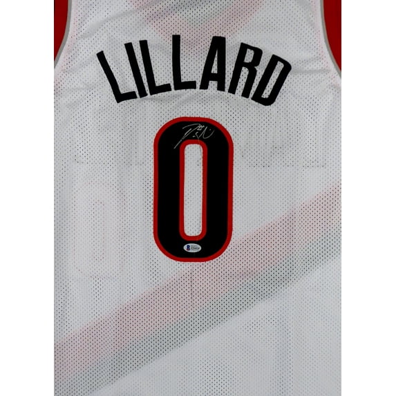 Portland Trail Blazers Damian Lillard Autographed White Jersey (Mark ...