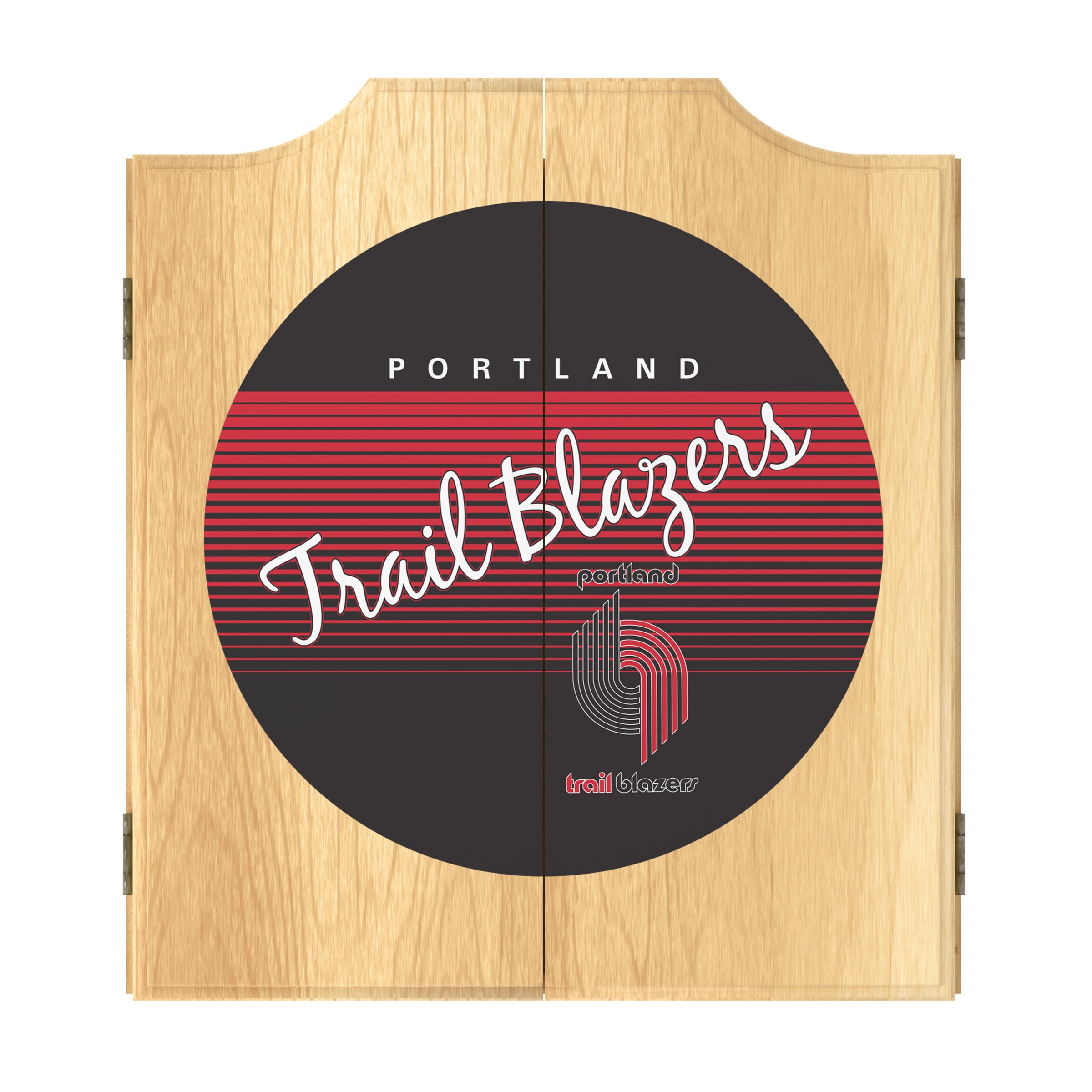 Portland Trail Blazers Hardwood Classics Dart Board Cabinet Set with 6 ...