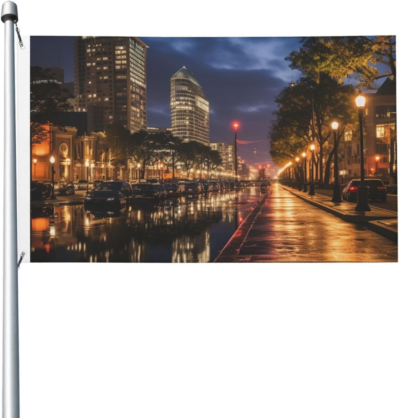 Portland at night Garden Flag Welcome Flags for Outside Holiday Banner ...