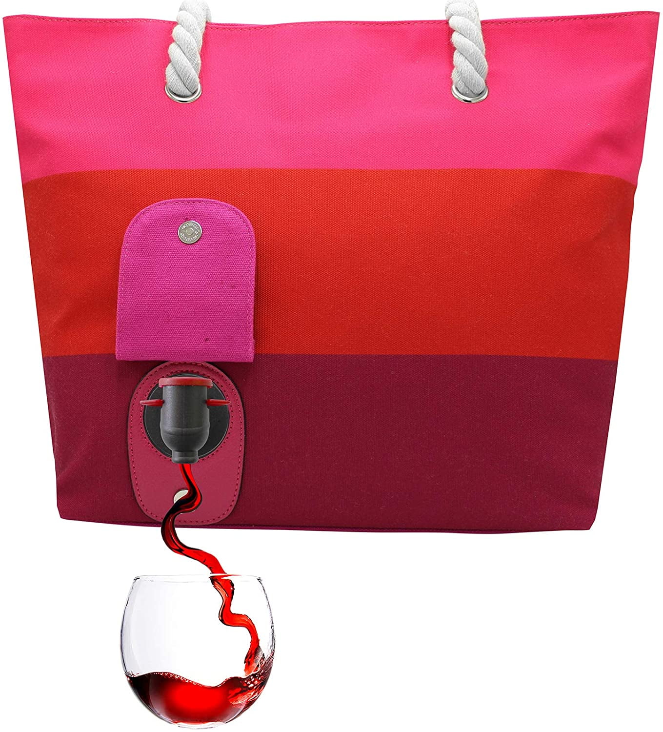 PortoVino Insulated Wine Purse, Beach Tote with Secret Compartment for ...