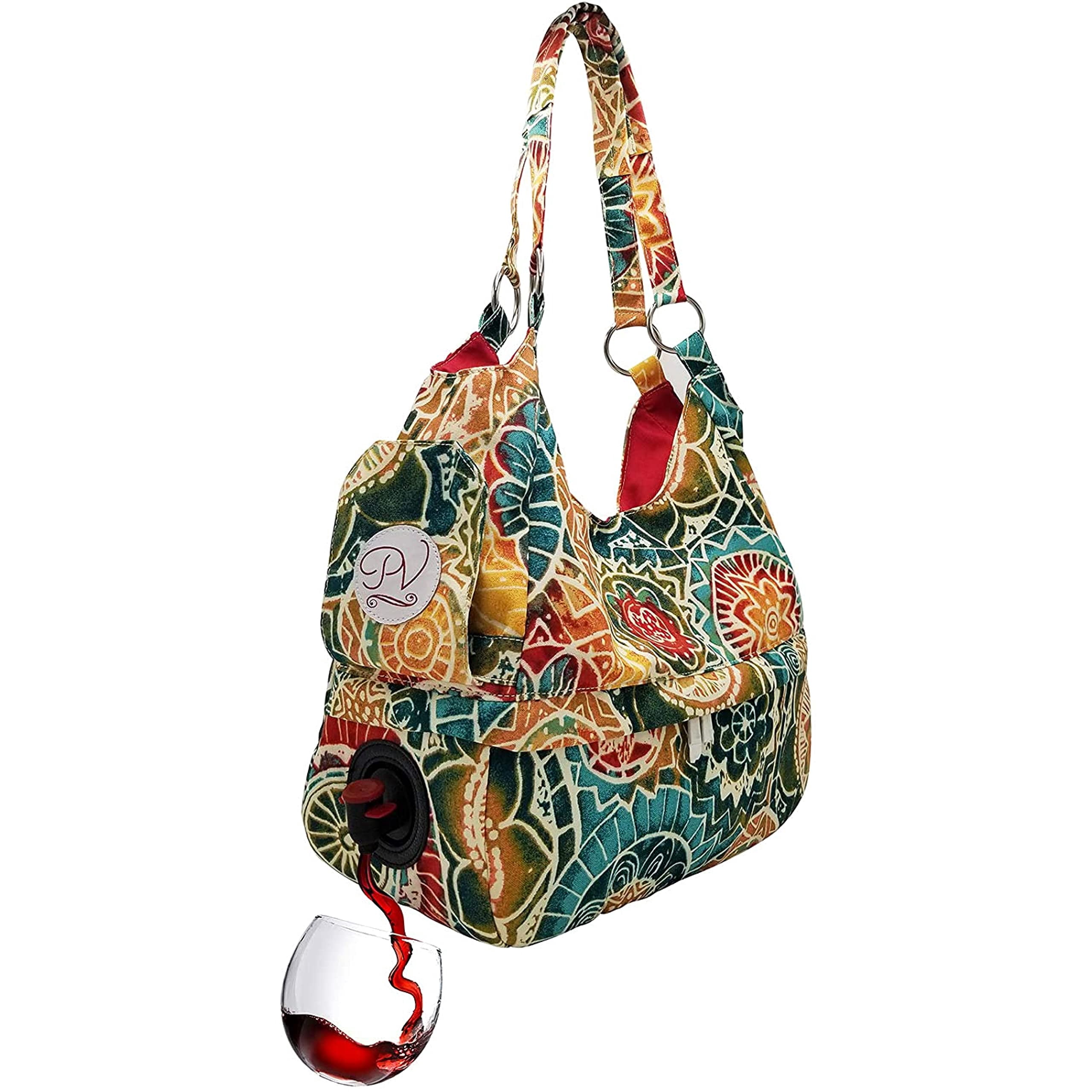 PortoVino Swankey Terracotta Beverage Wine Tote with Hidden, Insulated ...