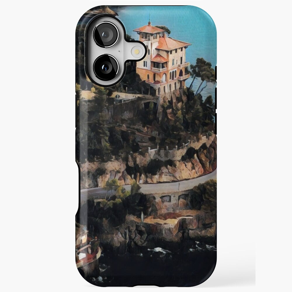 Portofino Italy Coastal Village Illustration iPhone Case 17 through 11 ...